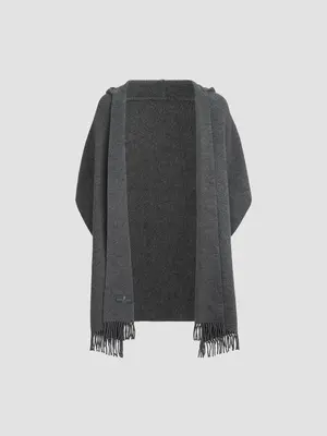 Brunello Cucinelli Hooded Wool And Cashmere Knit Scarf - Medium Grey
