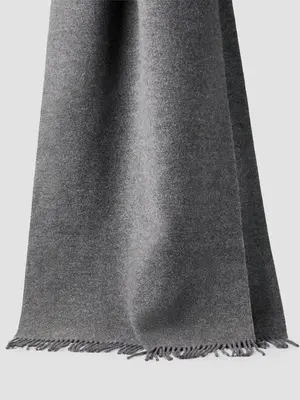 Brunello Cucinelli Hooded Wool And Cashmere Knit Scarf - Medium Grey