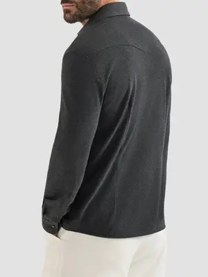 Brunello Cucinelli Cotton Piqué Western Shirt - Anthracite