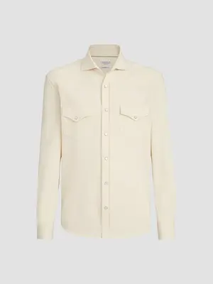 Brunello Cucinelli Cotton Piqué Western Shirt - Ginger