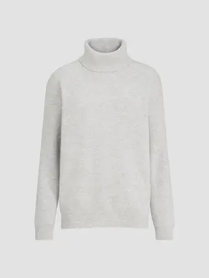 Brunello Cucinelli Cashmere English Rib Turtleneck Sweater With Monili - Pebble