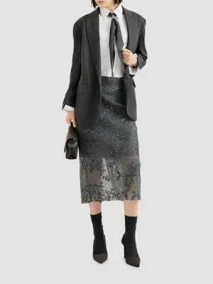Brunello Cucinelli Cashmere Jersey Blazer - Anthracite