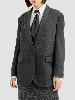 Brunello Cucinelli Cashmere Jersey Blazer - Anthracite
