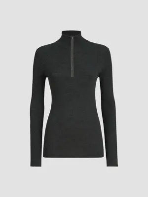 Brunello Cucinelli Virgin Wool And Cashmere Lightweight Ribbed Turtleneck Sweater - Anthracite