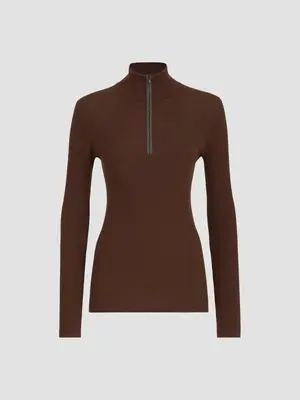 Brunello Cucinelli Virgin Wool And Cashmere Lightweight Ribbed Turtleneck Sweater - Brown