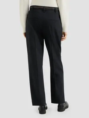 Brunello Cucinelli Tropical Luxury Wool Slouchy Trousers