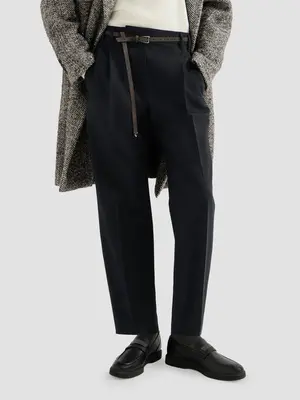 Brunello Cucinelli Tropical Luxury Wool Slouchy Trousers