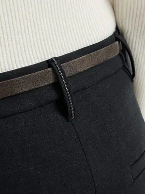 Brunello Cucinelli Tropical Luxury Wool Slouchy Trousers