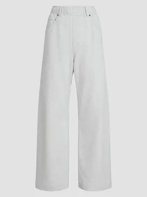 Brunello Cucinelli Cotton Smooth French Terry Trousers - Silver