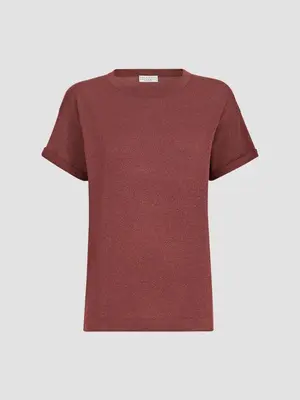 BRUNELLO CUCINELLI Sparkling Cashmere And Silk Lightweight Knit T-shirt