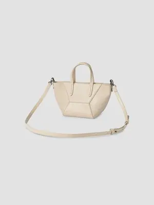 Brunello Cucinelli Duo Mini Top Handle Bag With Monili - Ivory