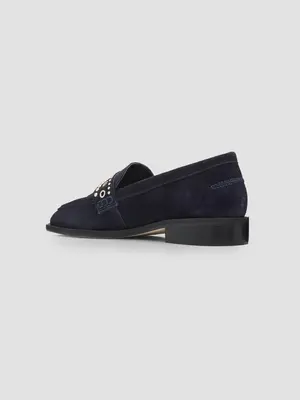 Cinq À Sept Resort Gretta Mixed-metal Studded Loafers - Navy