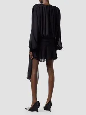 Giuseppe Di Morabito Act Ii: The Fall Of Icarus Silk Blouson Minidress