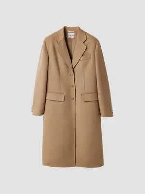 Miu Miu Single-breasted Double Cashmere Coat
