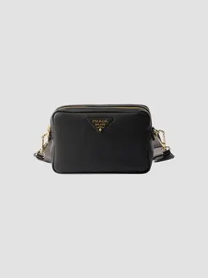 Prada Small Leather Shoulder Bag - Black