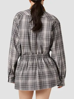 Miu Miu Checked Flannel Shirt - Grey