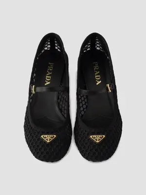 Prada Low Heel Mesh Fabric Ballerinas