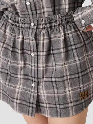 Miu Miu Checked Flannel Mini Skirt