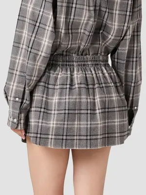 Miu Miu Checked Flannel Mini Skirt