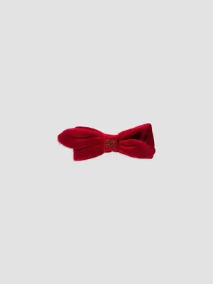 Miu Miu Velvet Hair Clip - Red