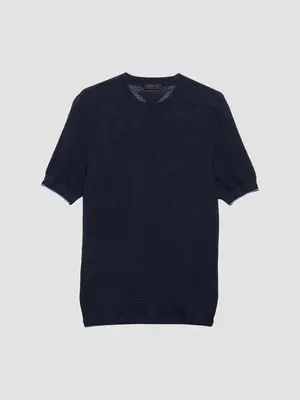 Prada Silk And Cotton Crewneck Sweater - Blue