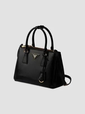Prada Galleria Small Saffiano Leather Top Handle Bag - Black