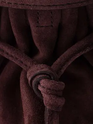 Prada Bonnie Small Suede Shoulder Bag - Dark Red