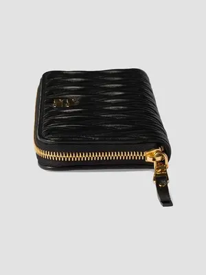 Miu Miu Large Matelassé Nappa Leather Wallet - Black