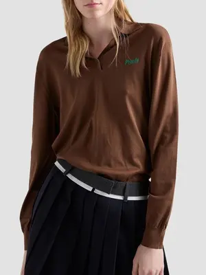 Prada Silk Polo Shirt - Brown