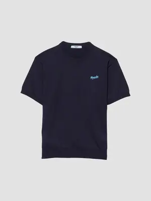 Prada Silk Crew-neck Sweater Blue