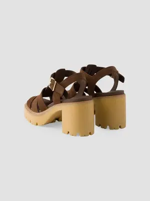Prada High-heeled Suede Platform Sandals