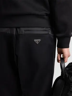 Prada Cotton Fleece Pants With Re-nylon Details