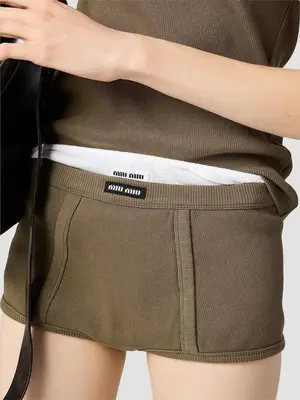 Miu Miu Gart-dyed Ribbed Boxer Shorts