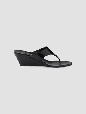 Prada Patent Leather Thong Sandals - Black