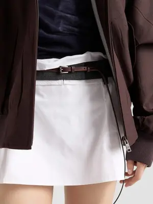 Prada Poplin And Rush Stitch Miniskirt