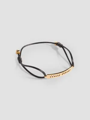 Miu Miu Metal And Cord Bracelet - Black Multi
