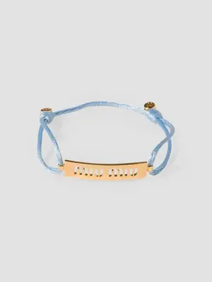 Miu Miu Metal And Cord Bracelet - Blue Multi