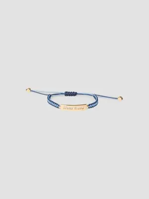 Miu Miu Cotton And Metal Bracelet Blue