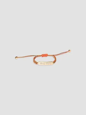 Miu Miu Cotton And Metal Bracelet - Orange