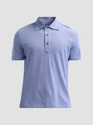 Isaia Cotton Polo Shirt - Bright Blue