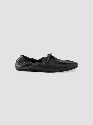 Prada Shuffle Antiqued Leather Laced Shoes - Black