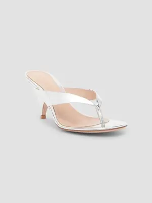 GIANVITO ROSSI 70mm Patent Leather Sandals - Silver