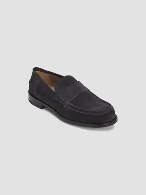 GIANVITO ROSSI Preppy 45mm Suede Penny Loafers - Carbon