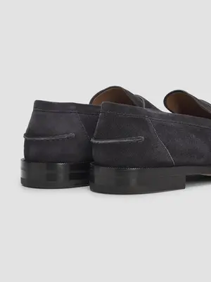 GIANVITO ROSSI Preppy 45mm Suede Penny Loafers - Carbon