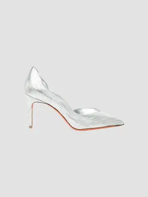 Santoni Petal 90mm Metallic Leather Pumps