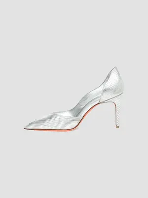 Santoni Petal 90mm Metallic Leather Pumps