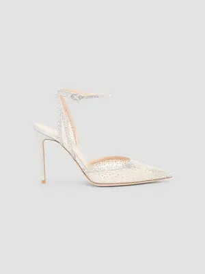 GIANVITO ROSSI Burma 95mm Embellished Sheer Organza Pumps - Silver