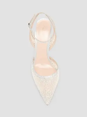 GIANVITO ROSSI Burma 95mm Embellished Sheer Organza Pumps - Silver