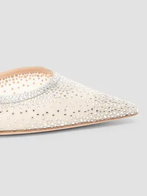 GIANVITO ROSSI Burma 95mm Embellished Sheer Organza Pumps - Silver