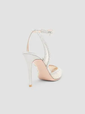 GIANVITO ROSSI Burma 95mm Embellished Sheer Organza Pumps - Silver